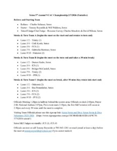 Officials Plan - 5th Annual VCAC Championship 2.7.2026 - Seton Swimming